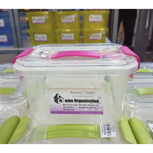 Clear Plasic Storage Box with Handle Violet 8X5.5X4.5in 4514 | HMR Shop ...