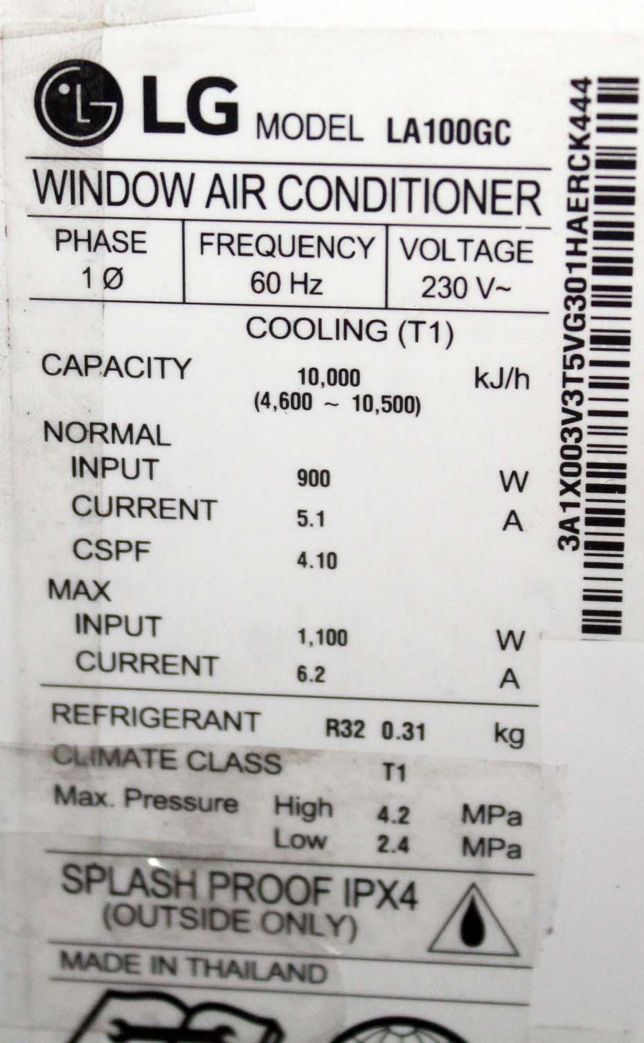 LG 1HP Window Type Aircon LA100GC - LG 1HP Window Type Aircon LA100GC ...