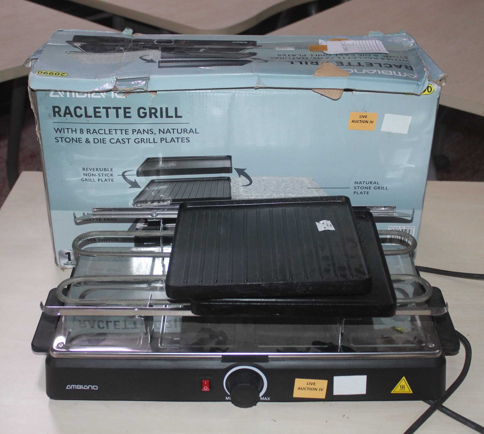 2pcs Ambiano Raclette Grill RAC8 — Lot 50 | HMR Shop N' Bid