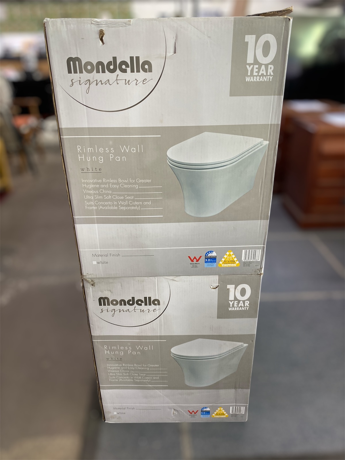 Mondella Rimless Wall Hung Pan White | HMR Shop N' Bid