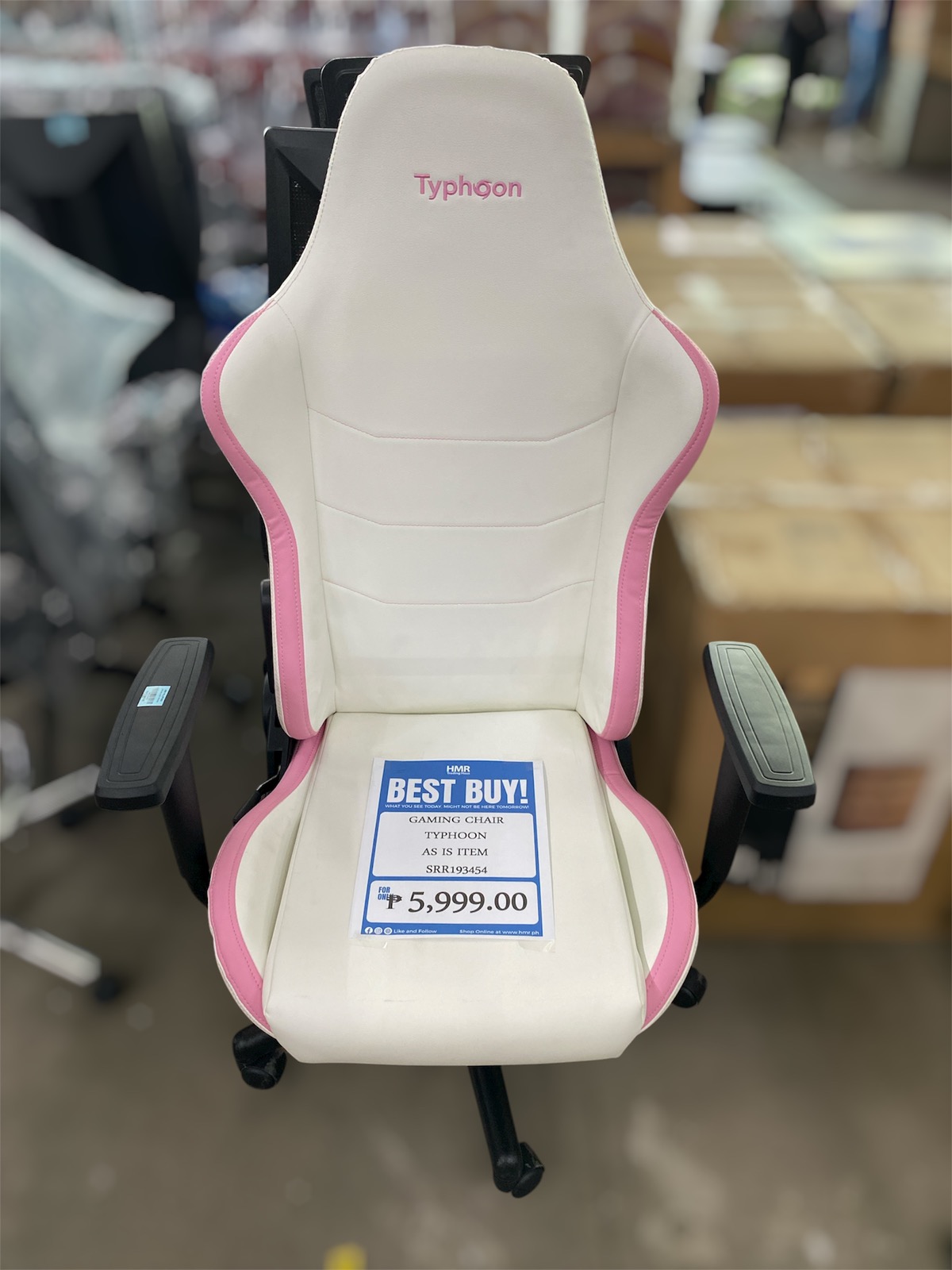 Typhoon Gaming Chair Pink | HMR Shop N' Bid