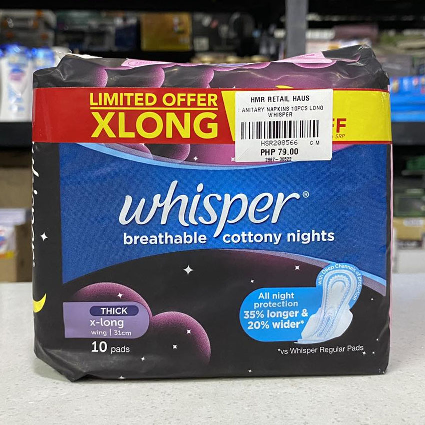 Long Whisper Sanitary Napkins 10PCS | HMR Shop N' Bid