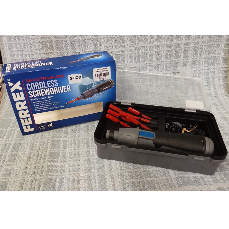 Ferrex 3.6V Lithium-Ion Cordless Screwdriver S030 | HMR Shop N' Bid