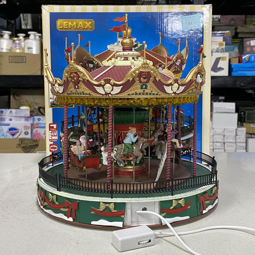 Lemax Santa Carousel Light & Sound 34682 | HMR Shop N' Bid
