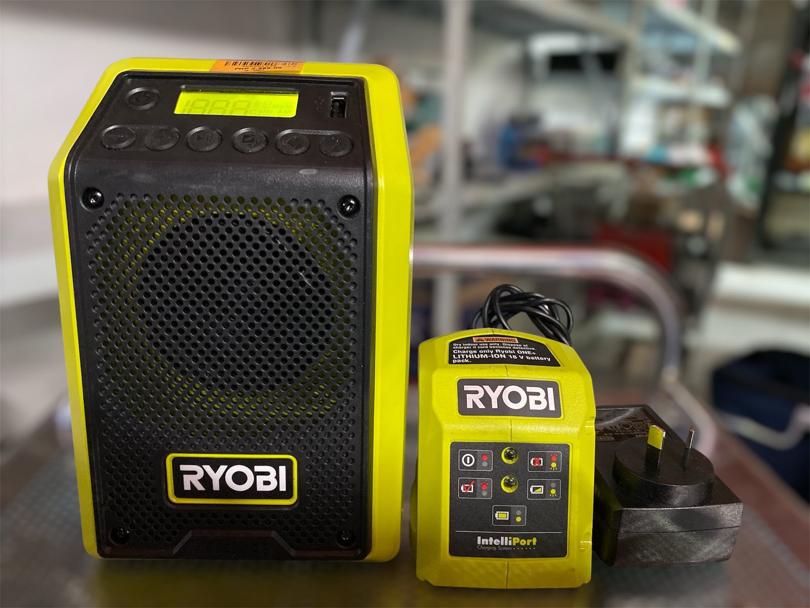 Ryobi Cordless Compact Bluetooth Radio with Battery and Charger 18V ...