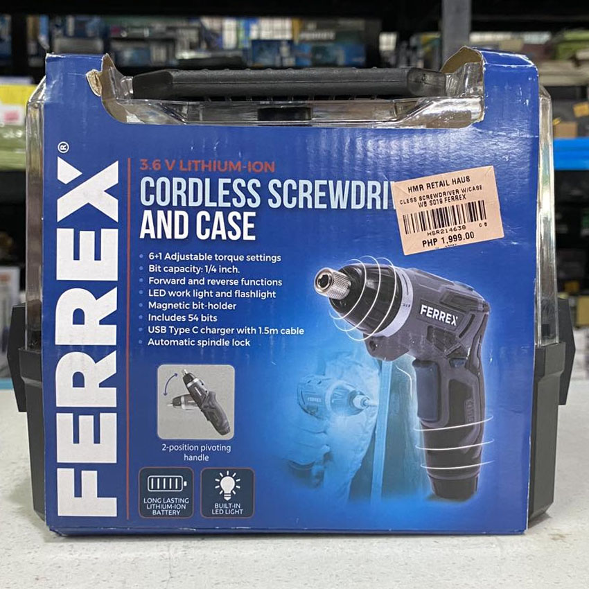 Ferrex Cordless Screwdriver with Case S019 | HMR Shop N' Bid